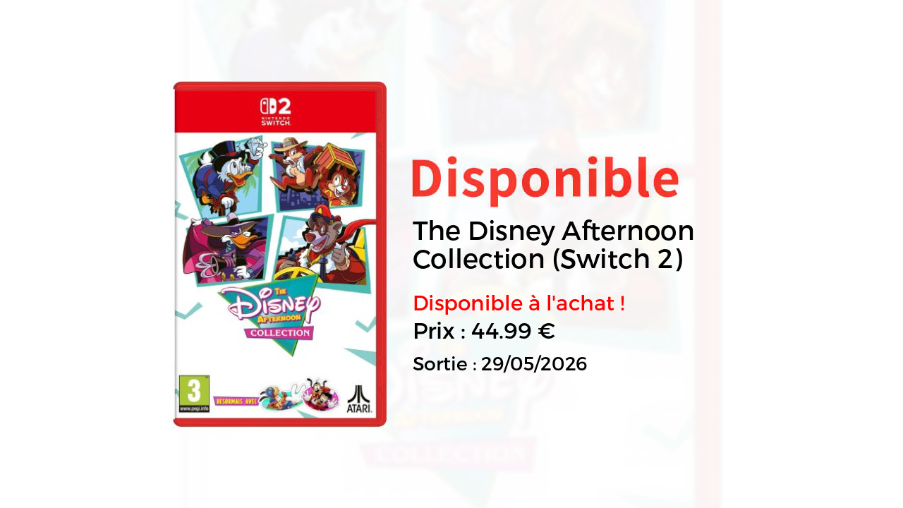 Où précommander The Disney Afternoon Collection (Switch 2)